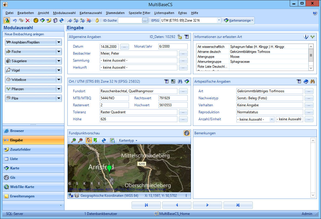 Eingabe – MultiBaseCS